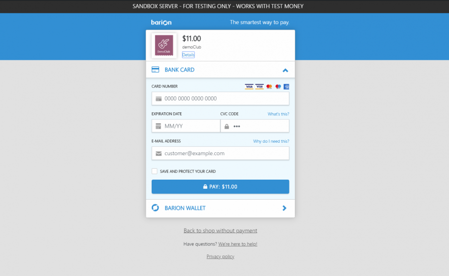 Sandbox - Barion Documentation